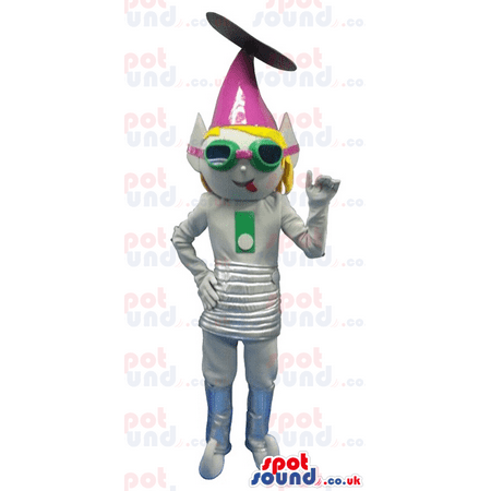 Cosmic Girl Character SPOTSOUND Mascot With A Pink Pointy Hat - Mascots ...