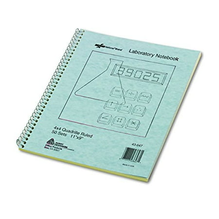 National Brand Wirebound Duplicate Laboratory Notebook, 50 4x4 Quad ...