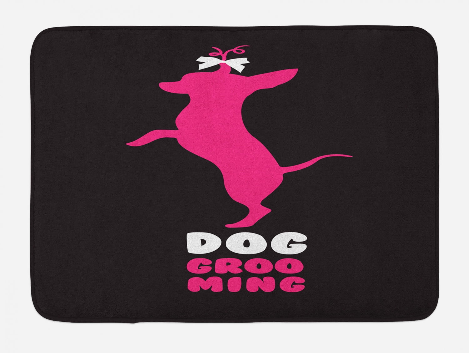 Chihuahua Bath Mat, Dog Grooming Typography and Puppy Standing with ...