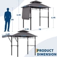 Aprafie 8 x 5 ft BBQ Grill Gazebo, Double Tier Patio Canopy with Side ...