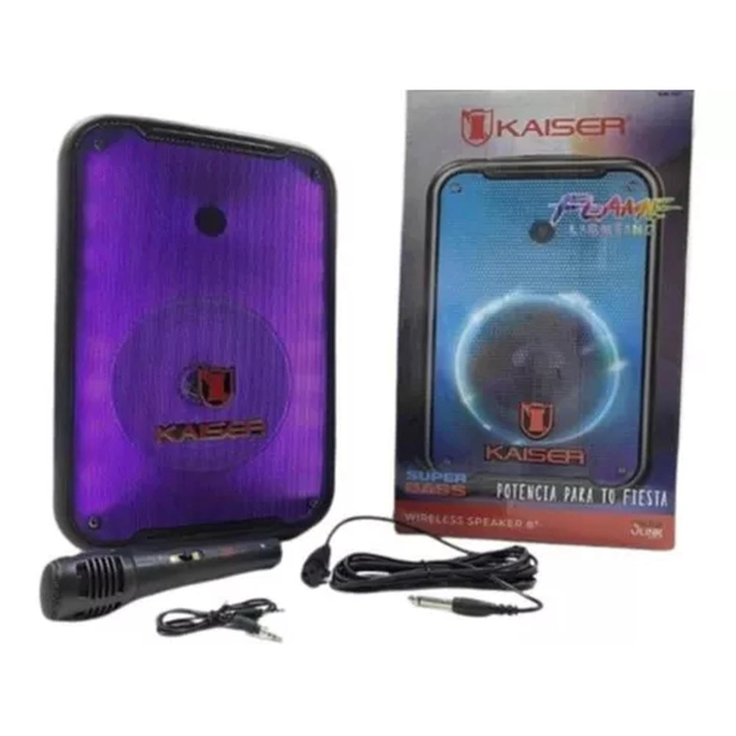 BAFLE KAISER KSW-7007 8 PUL RECARGABLE BT LUZ FLAMA | Walmart en línea