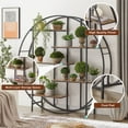DEALTOPS Round 5-Tier Metal Storage Rack, Wide Industrial Style Display ...