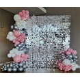 48PCS Silver Shimmer Wall Backdrop Square Sequin Shimmer Backdrop Panel ...