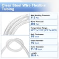 Uxcell Suction Hose, 1/2 ID x 16.4 ft Clear Steel Wire Flexible Tubing ...