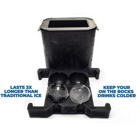 Premium Round Ice Cube Mold - Crystal Clear Whiskey Ice Ball Maker Mold ...