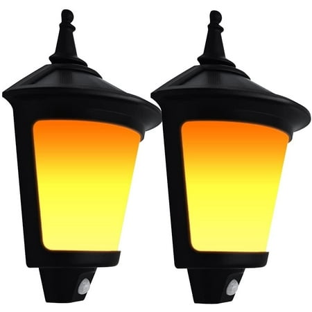 SAYDY Solar Lights Outdoor with Flickering Flame, 2 in 1 Solar Wall ...