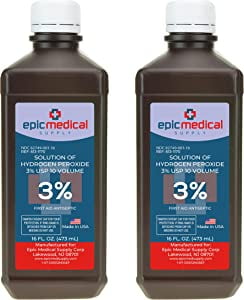 Epic Medical Supply Hydrogen Peroxide First Aid Antiseptic, 3% USP, 16 ...