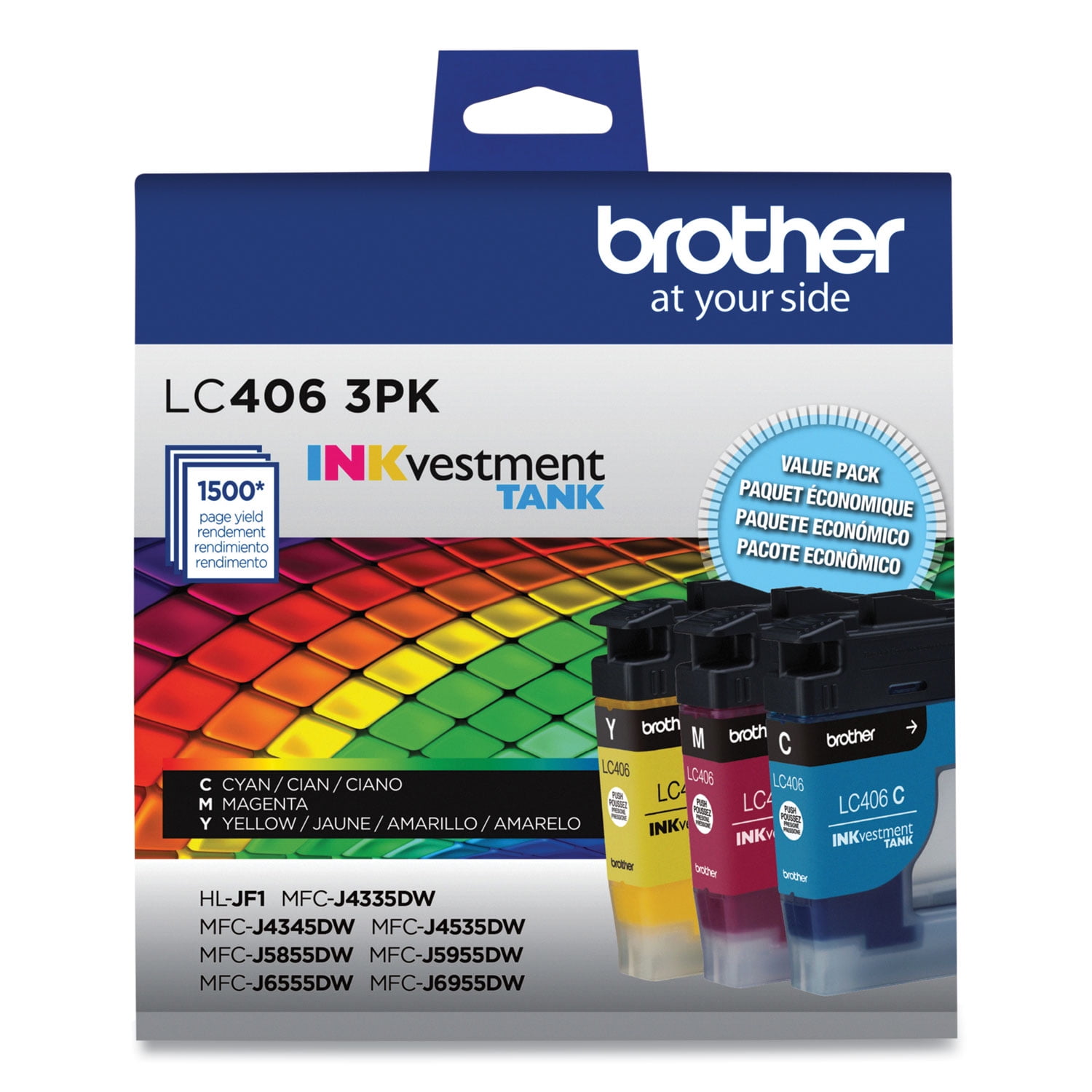 Brother Genuine LC4063PK INKvestment Printer Ink, 1,500 Page-Yield ...