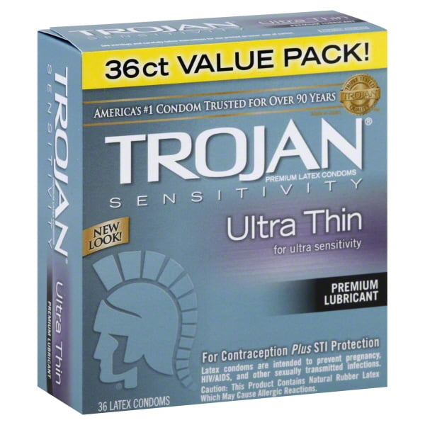 Trojan Sensitivity Ultra Thin Condom Box of 36 - Walmart.com - Walmart.com