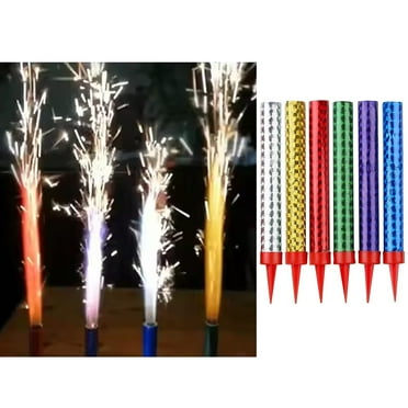 Sparkling Party Candles, 8 Ct, 4 Gold and 4 Silver, Birthday Cake and ...