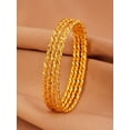4pcs Twisted Bangle Bracelets In Gold Tone, 6.4cm Size For Festive ...