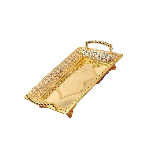 Plate Alloy Fruit Sugar Trays KTV Hotel Plate Party Tray Dish Gold ...