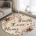 3.3ft Round Rug Brown Farmhouse Area Rugs for Living Room Bedroom ...