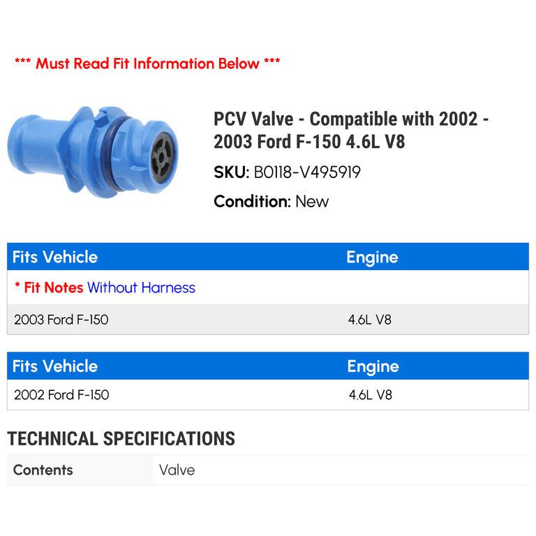2003 Ford F 150 Pcv Valve Dorman 46017 PCV End Assembly Compatible