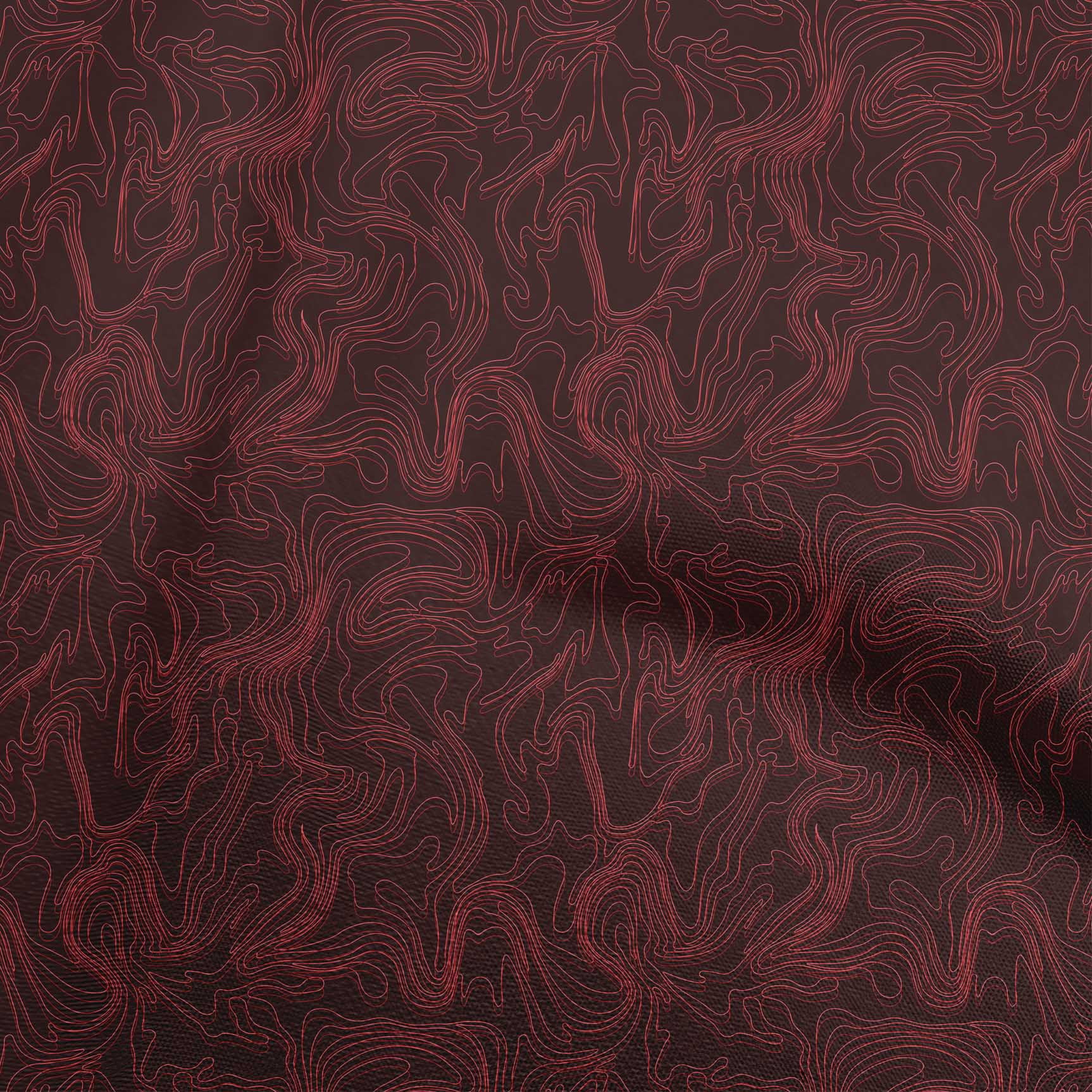 oneOone Cotton Poplin Red Fabric Abstract Sewing Material Print Fabric ...