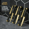Thyme & Table 6-Piece Steak Knife Set with Stainless Steel Gold Blades ...