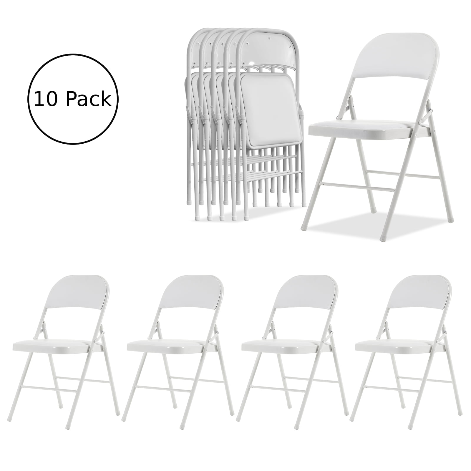 Ktaxon 10 Pack Folding Chairs Wedding Party Chair Foldable Dining ...