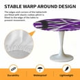 Abstract Purple Waves Round Fitted Tablecloth with Elastic Edge, Modern ...