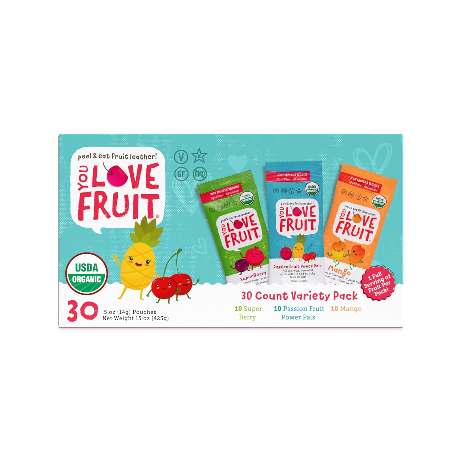 - Fruit Snacks Variety Pack 30 count, 100% Natural Gluten-Free, Vegan ...