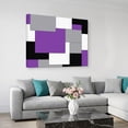 Abstract Art Canvas Print Wall Art, Patchwork Purple Black and Grey ...
