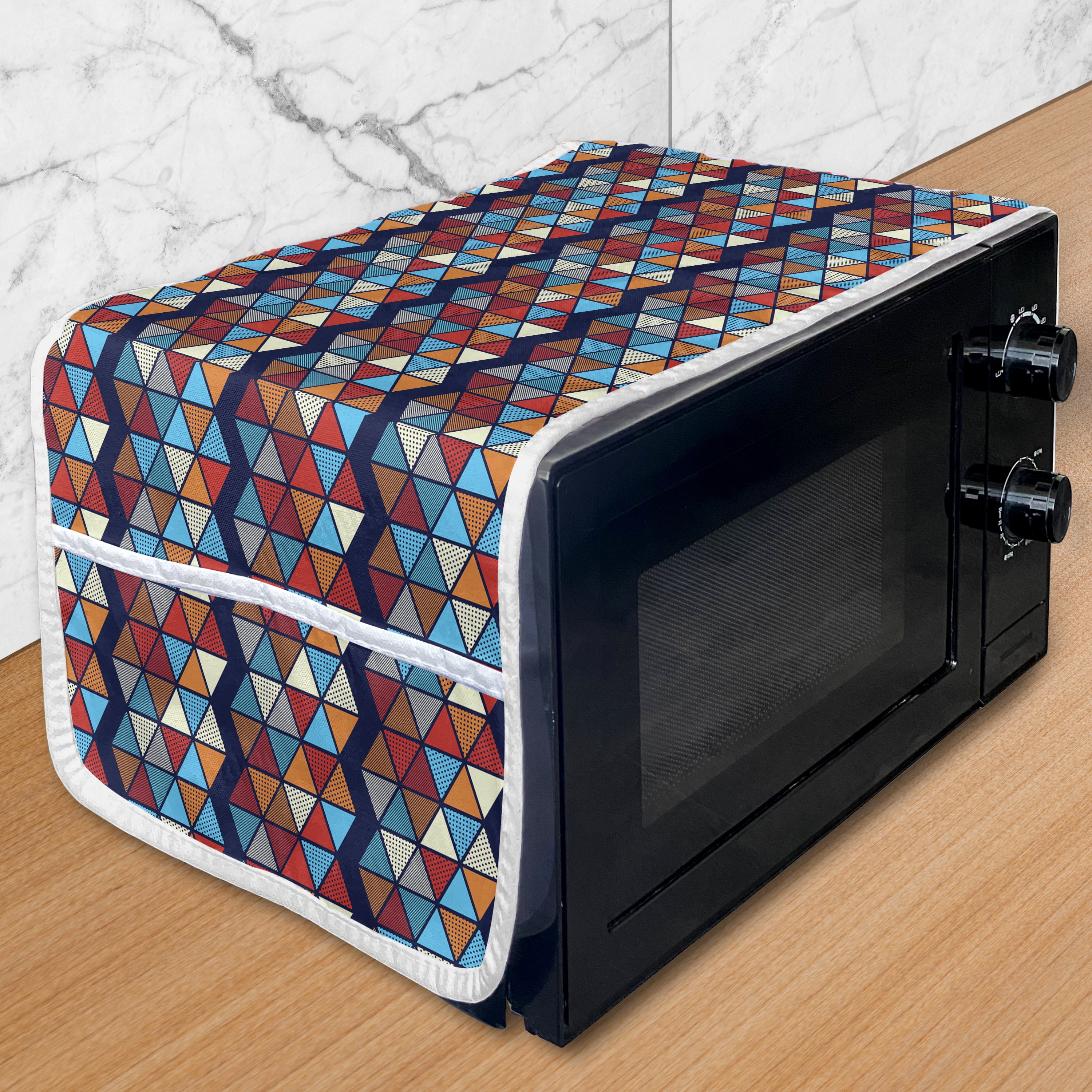 Abstract Microwave Oven Cover, Geometric Triangles Forming Diamond ...