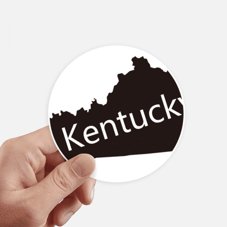Kentucky America USA Map Outline Sticker Round Wall Suitcase Laptop ...