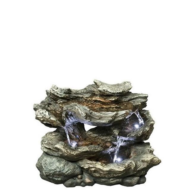 Hi-Line Gift 79196 3 Level Log Waterfall Fountain with LED - Walmart.com