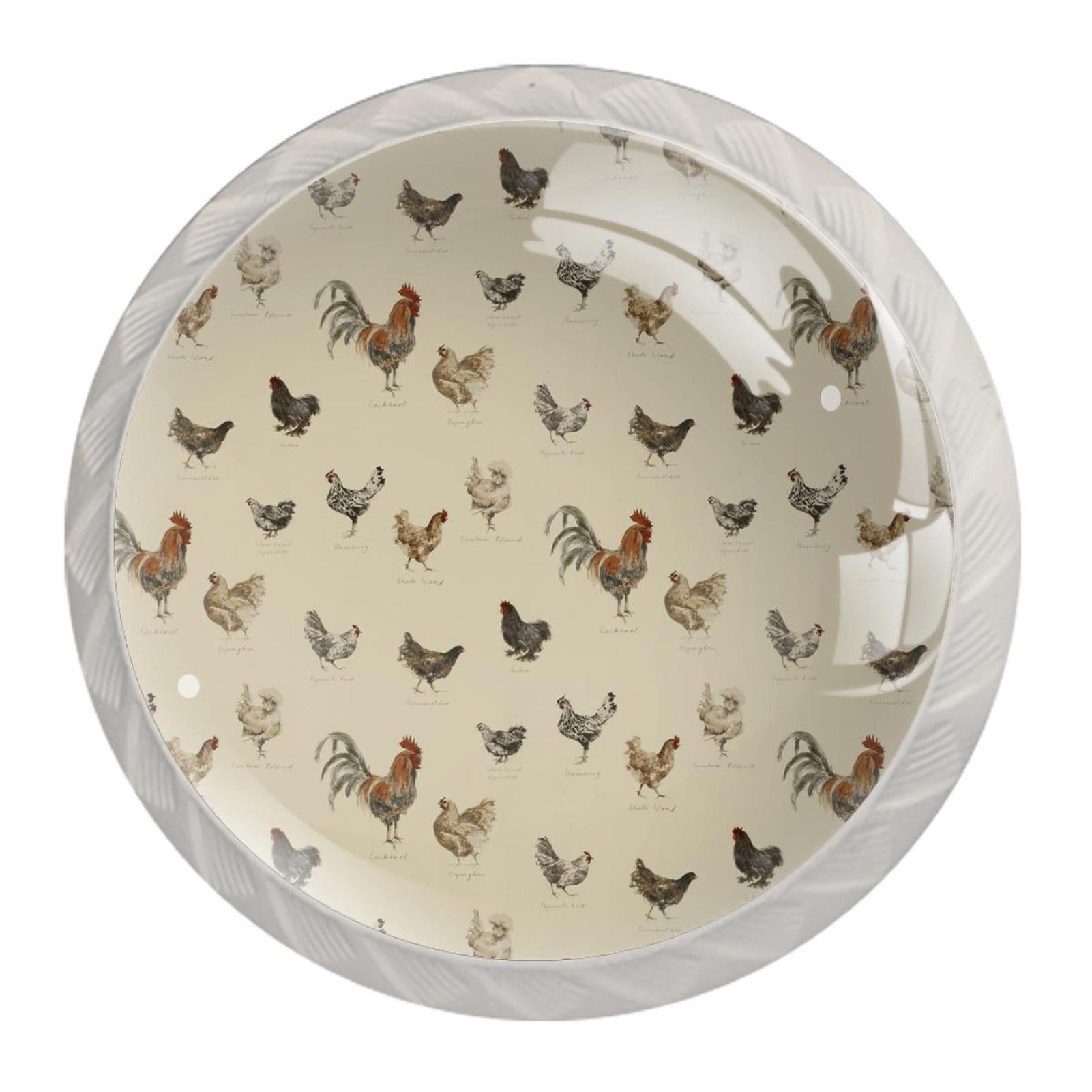 4 Pcs Rooster Hen Knobs for Kitchen Cabinet Cupboard Dresser Bookcase ...