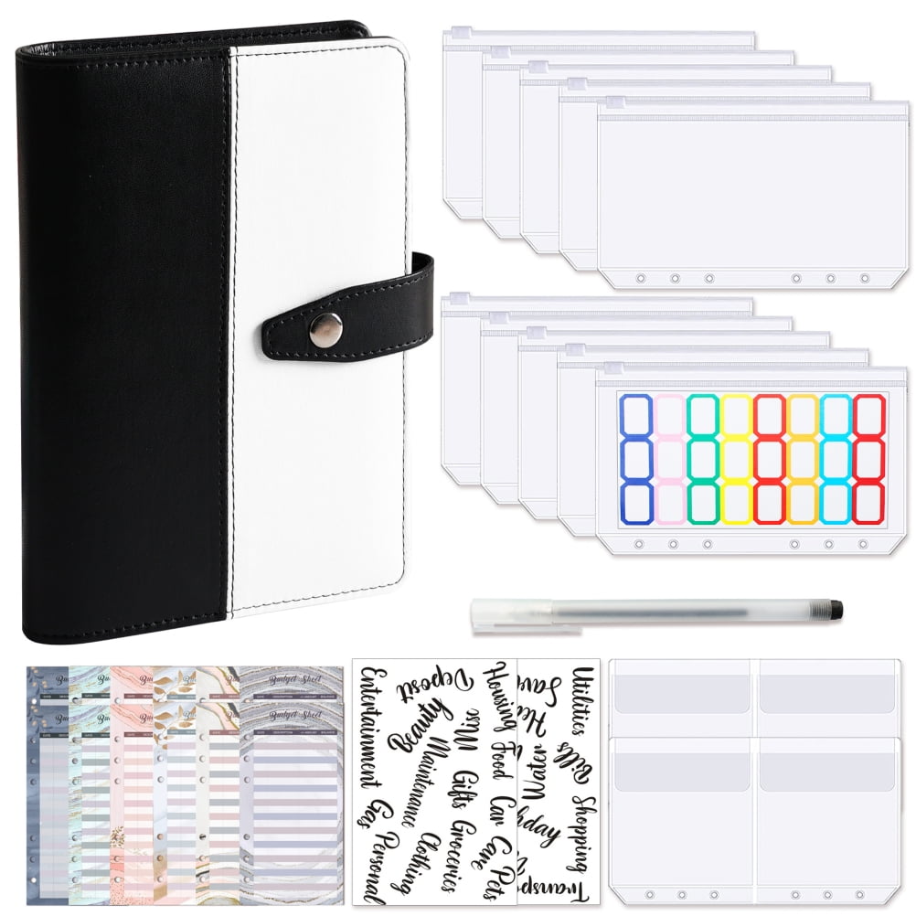 A6 PU Leather Budget Binder Budget Planner for Budgeting Money Saving ...