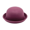 Alkepwun Women Men Vintage Bowler Hat, Solid Color 100% Cotton Felt ...