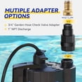 1/6 HP Automatic Submersible Water Pump, 115V Sump Pump with 3/4 ...