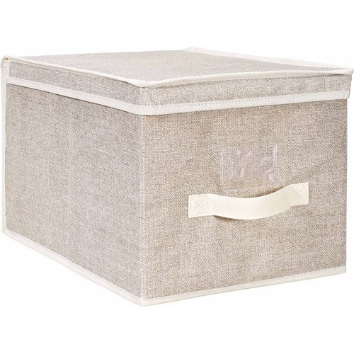 Simplify Large Storage Box in Faux Jute Beige - Walmart.com