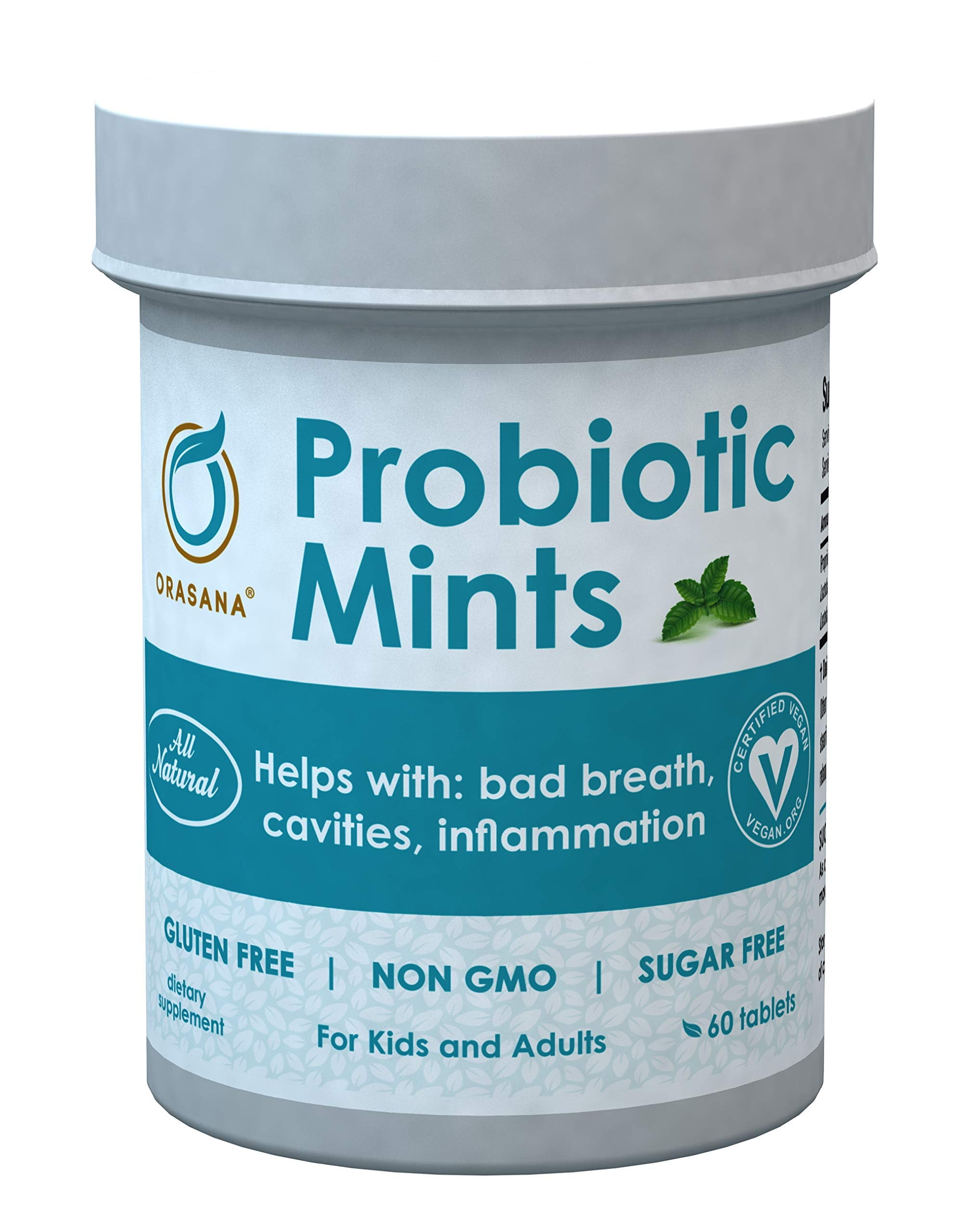 OrasanaÂ® Probiotic Mints, Vegan, All Natural Chewable Probiotic for ...