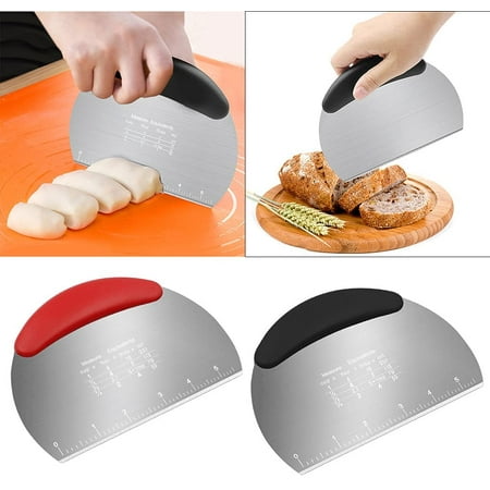 Dough Scrapers, 1 Piece Semicircle Stainless Steel Dough Scrapers and ...