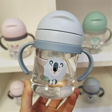 (Blue)300Ml drink cup children cartoon infant scale straw cup baby ...