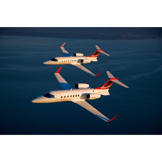 Lear Jet Poster Flying 16in x 24in Poster Multi-Color Square Adults ...