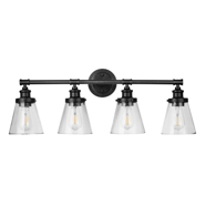 Farmhouse Rustic Oil-Rubbed Bronze Vanity Light, 22 in. 3-Light Cage ...