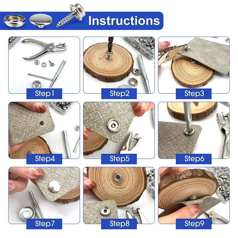 Fabric Hole Punch 323 Piece Canvas Snap Kit Marine Grade Stainless S ...