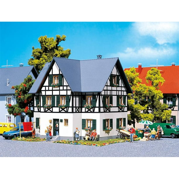 Faller HO Scale Building/Structure Kit Half-Timbered 2-Family House ...