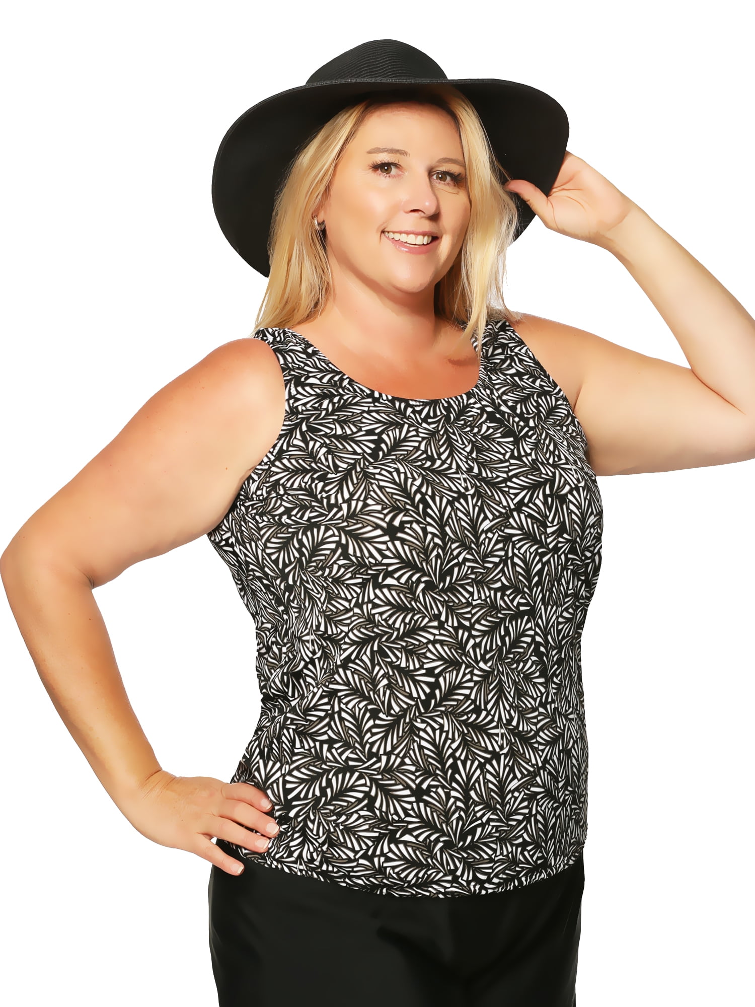 Women's Wear Your Own Bra Plus Size Swimwear Top - Leaf Play Size: 24W ...