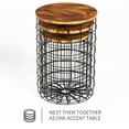 Oneinmil Set of 3 Nesting End Tables, Rustic Side Tables with Removable ...