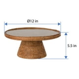Kouboo La Jolla Rattan Cake stand with Glass Top, Wood Cake Stand ...