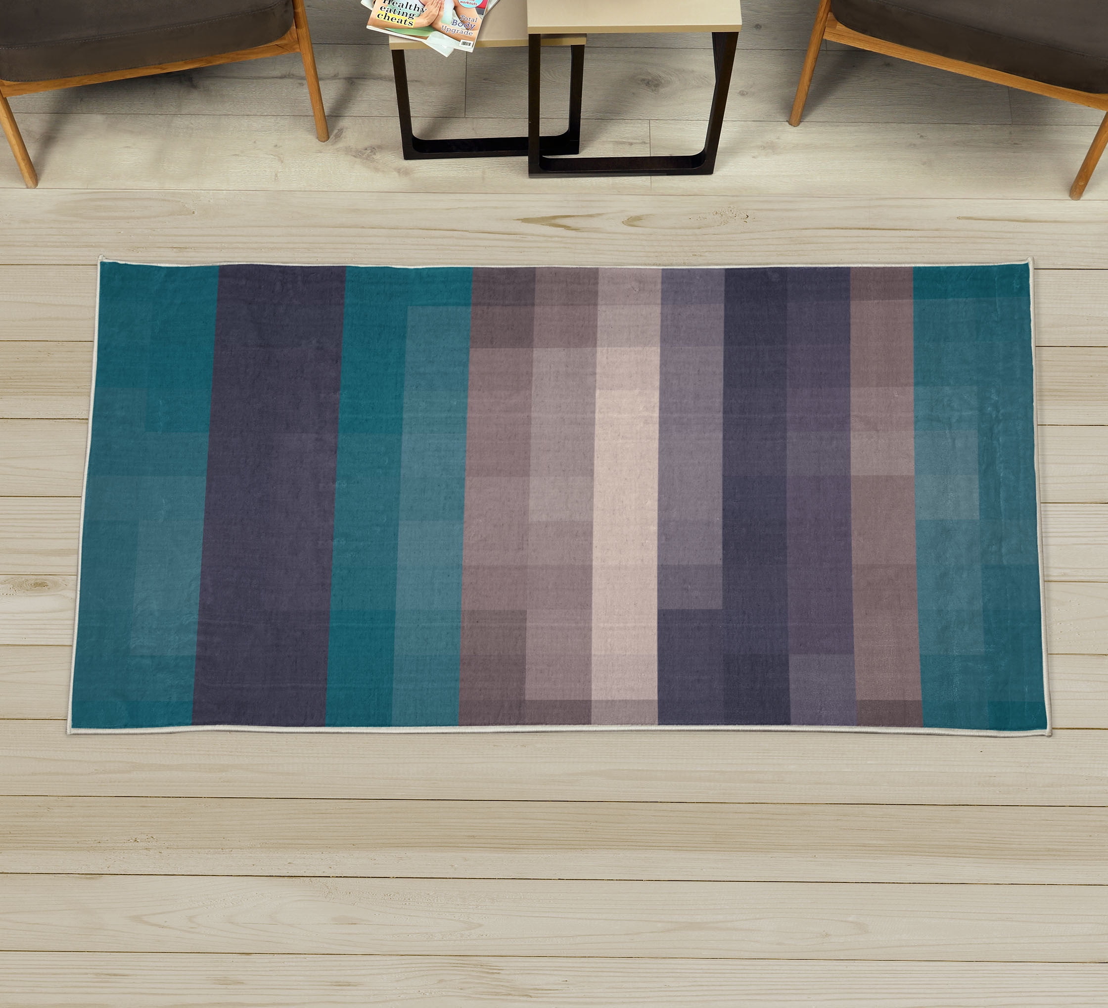 Palette Decorative Rug, Abstract Vortex Swirls and Shapes Pattern ...