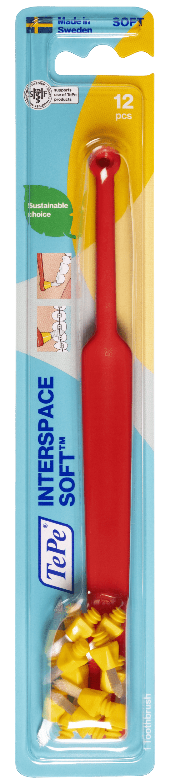 TEPE Interspace Soft Angled Toothbrush – Single End Tuft, 1 Brush, 12 ...