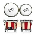 Pyle Handcrafted 6.5 Inch and 7.5 Inch Birch Wood Bongo with 2 Drums ...