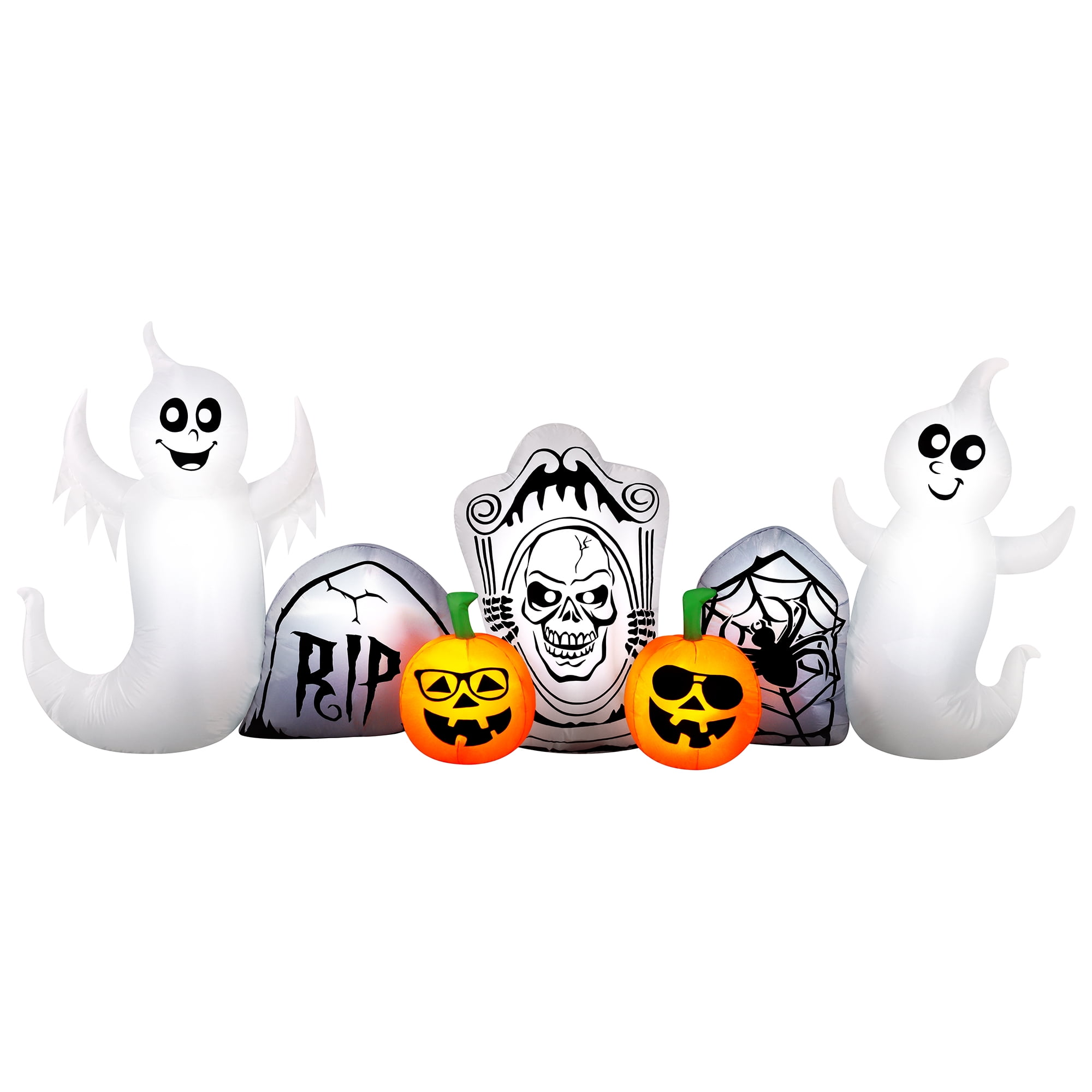 Way To Celebrate Inflatable Ghost And Tombstone Scene Inflatable - 8 Ft Wide