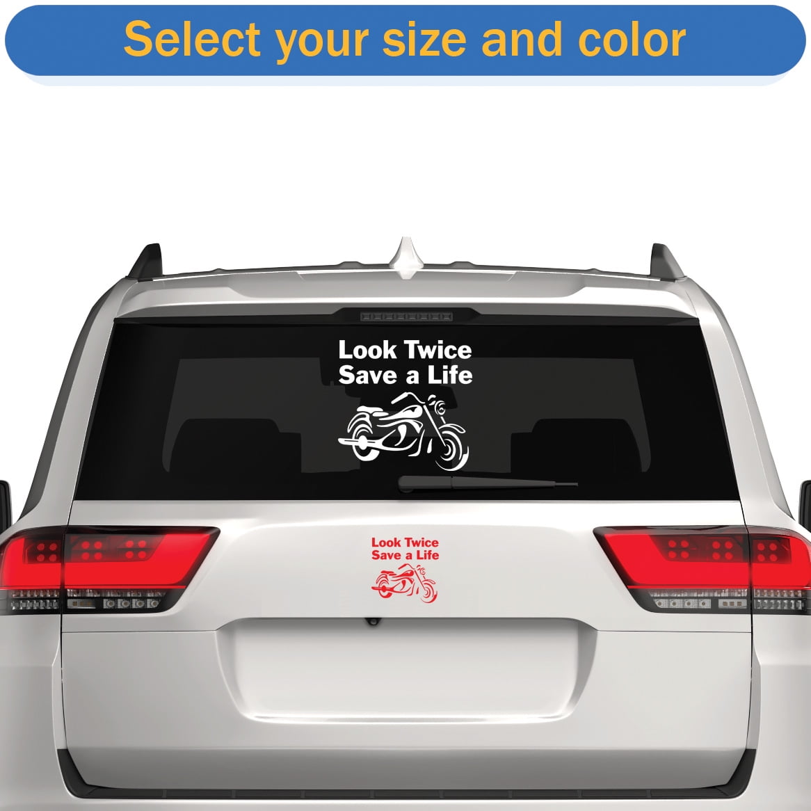Look Twice Save a Life Sticker Decal Die Cut - Self Adhesive Vinyl ...