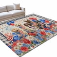 Area Rug 4x6ft, Independence Day Cute Dogs Washable Rugs for Living ...