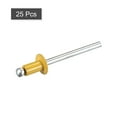Uxcell 4mm x 6mm Aluminum Open End Flat Round Head Blind Rivets, Gold ...