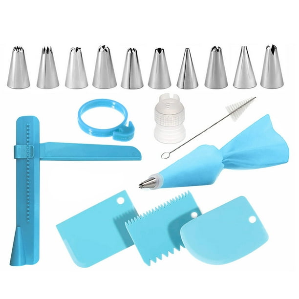 wolftale 18 Pieces Icing Butter Nozzles Reusable PP Pastry Bag Cake ...